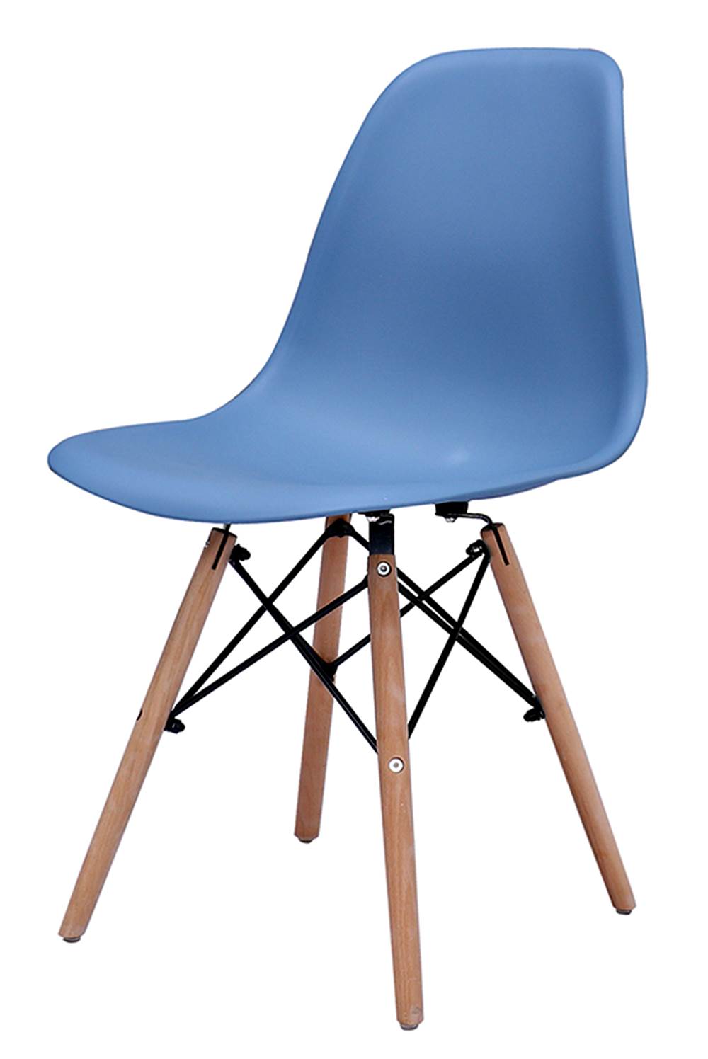 Cadeira Eames Eiffel Polipropileno Azul Bali Base Madeira - 44157 ...