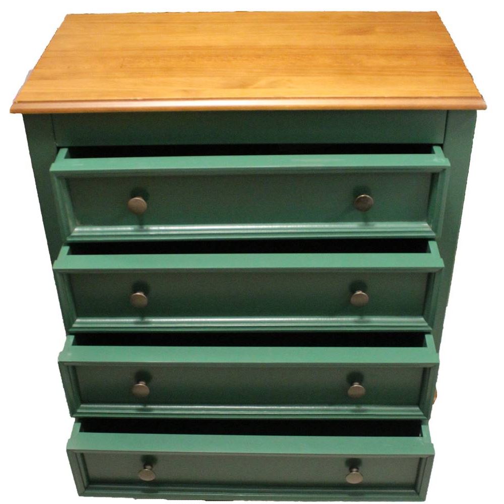 Comoda Luna 4 gavetas Verde 83cm - 58741 - Sun House