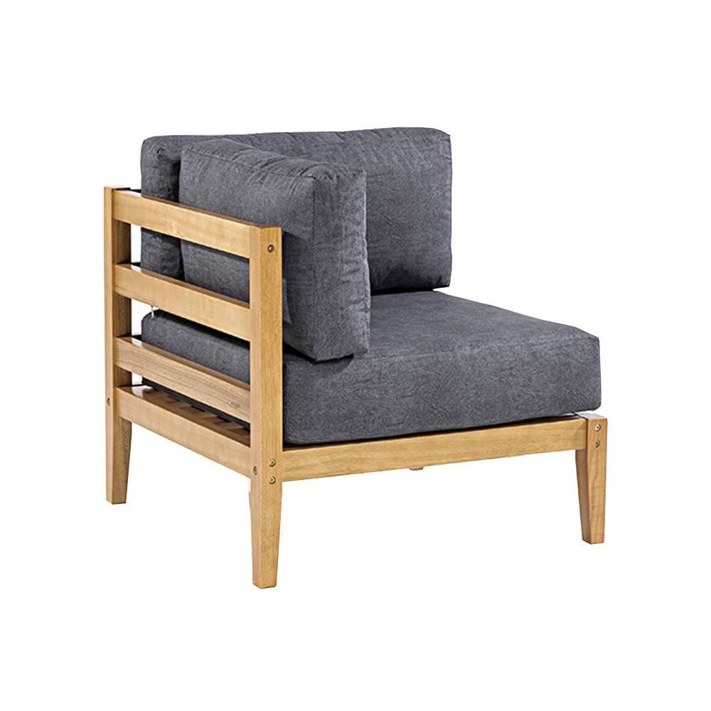 Conj. Sofa de Canto Ripado Preto + Mesa Centro Cannes Mel - 72444 - Sun ...