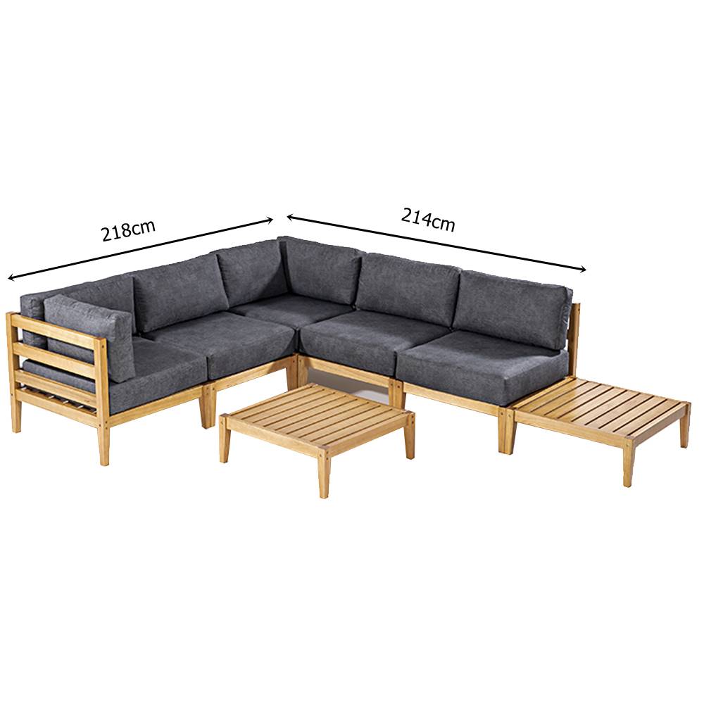 Conj. Sofa de Canto Ripado Preto + Mesa Centro Cannes Mel - 72444 - Sun ...